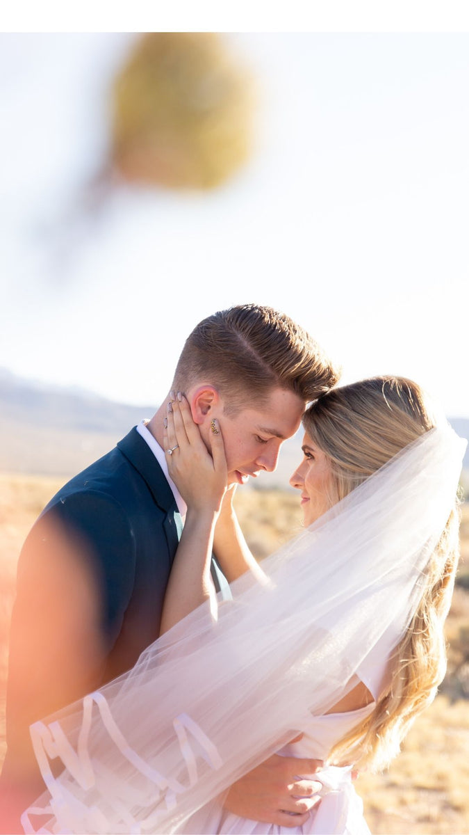 Double Layer Ribbon Edge Veil – Lovestruck + Golden